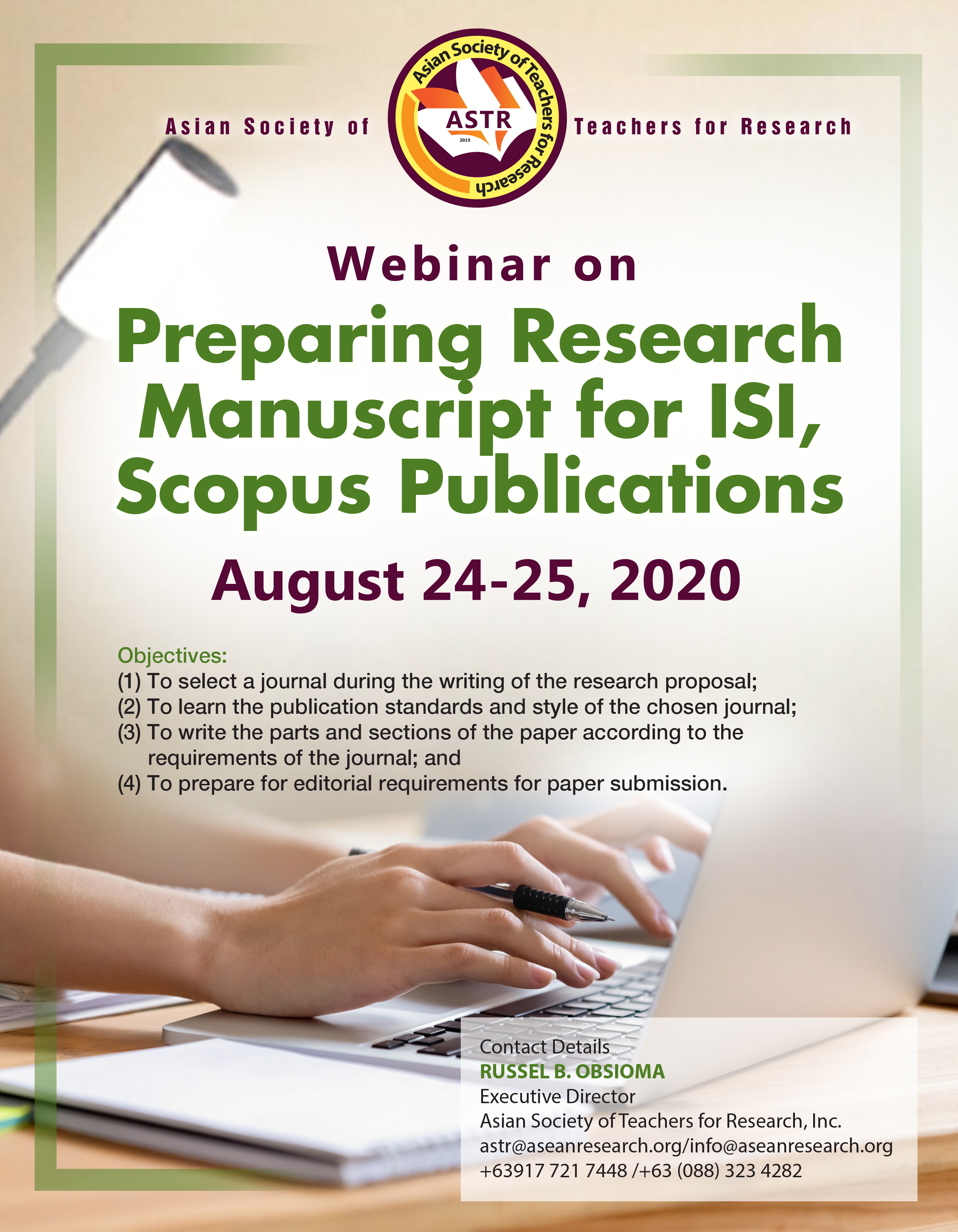 Asean Research Organization - Webinar on Preparing Research Manuscript ...